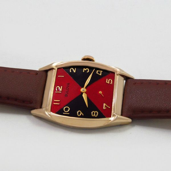 Stunning 1959 BULOVA RUXTON Black & Red Dial Men's Vintage Watch ...
