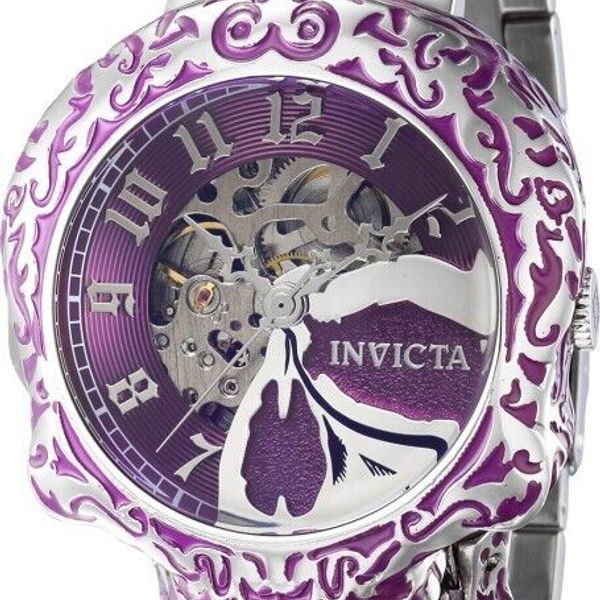 Invicta Men's 50mm Skull Artist Series Automatic Purple Tone ...