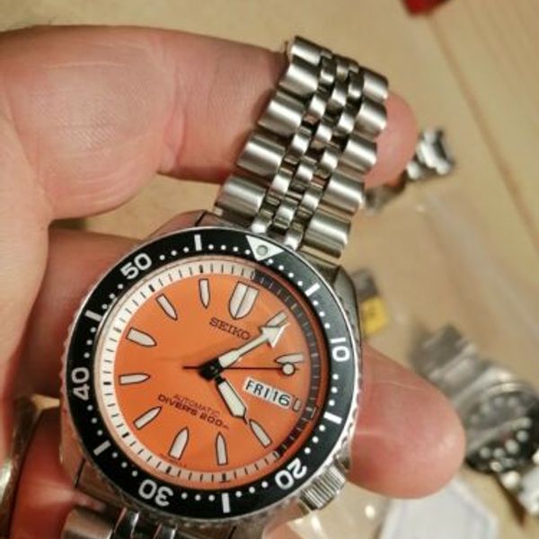 Seiko SKXA55 Men’s Divers 200m Automatic Watch - Orange Face - Rare ...