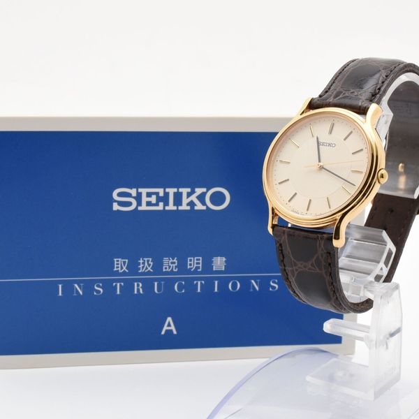 [Near MINT] SEIKO 7N01-0BR0 Gold Dial Quartz 32mm Men's Watch From ...