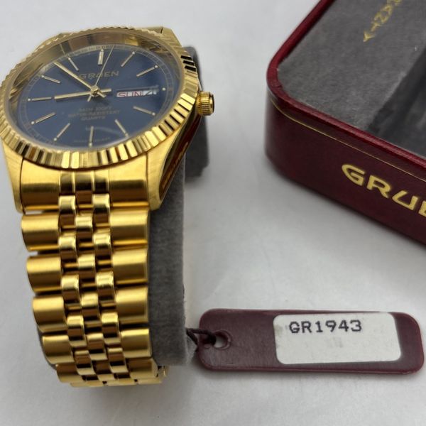 Gruen Gold tone Men's Watch NOS | WatchCharts Marketplace