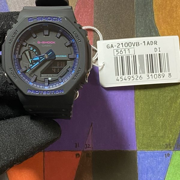 Casio G-Shock Men's Black Watch - GA2100VB-1A Casioak Blue Violet Ana ...
