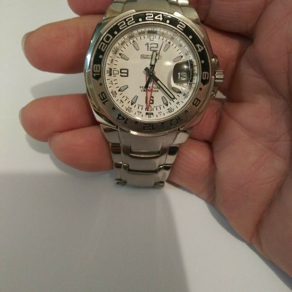 Seiko Perpetual Calendar GMT 8F56-0030 100M Men's Divers Style Watch ...
