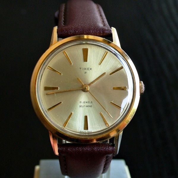 VINTAGE TIMEX 1965 21J AUTOMATIC MECHANICAL SELF-WIND MEN'S GOLDEN ...
