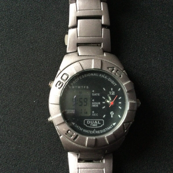Professional Ana-Digit Dual Time 3ATM Water Resistant Watch ...