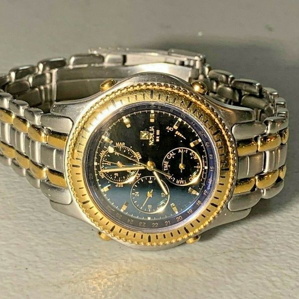 MENS NOBLIA CITIZEN 12 METER TWO TONE QUARTZ CHRONOGRAPH WATCH 6850 ...