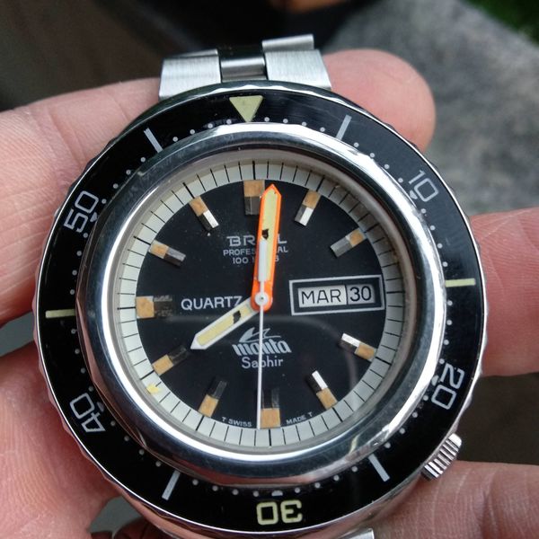 FS: Rare BREIL MANTA SAPHIR QUARTZ 100 bars, Squale-like case, 1980s ...