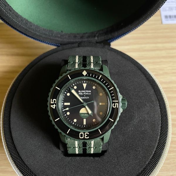 Blancpain x Swatch Bioceramic Scuba Fifty Fathoms "Green Abyss" New ...