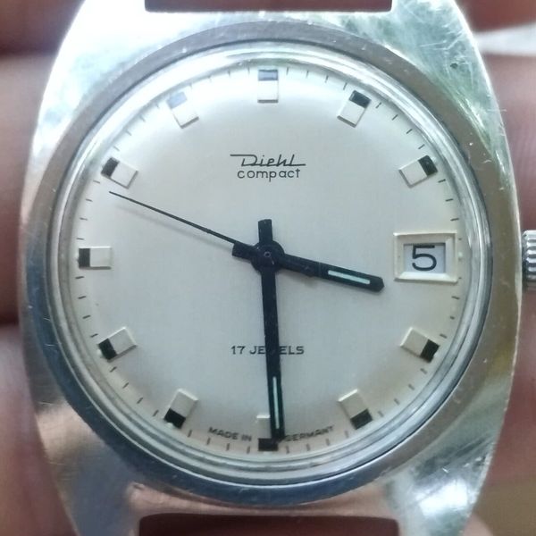 Vintage men's german Diehl Compact hand-winding watch Junghans 620 ...