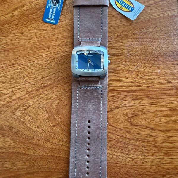 Fossil BIG TIC Watch BG-1040 Leather Strap with Colour Changing Face ...