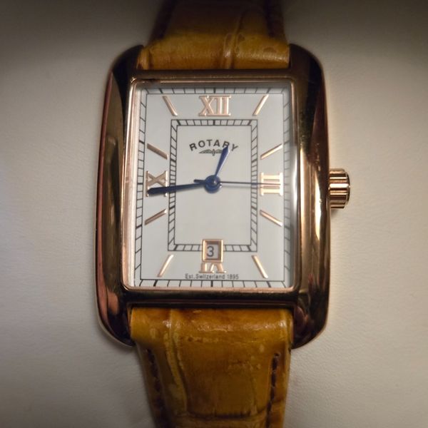 Rotary Gold Plated Mens Watch Square Face | WatchCharts Marketplace