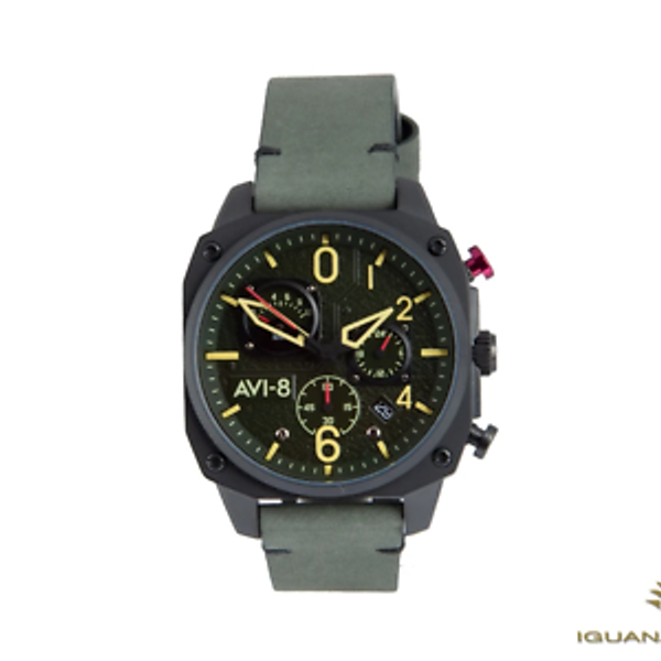 AVI-8 Hawker Hunter Retrograde Edition Quartz Watch, Green, 45 mm, AV ...