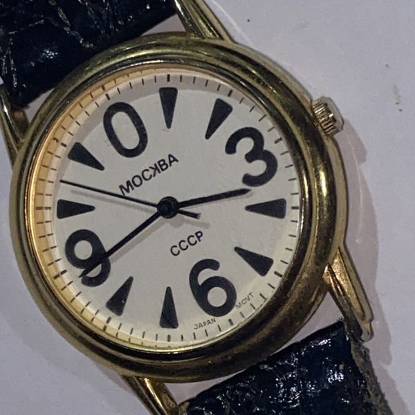 Soviet MOCKBA CCCP Big Zero Quartz Men Wrist Watch Morioka Tokei RAKETA ...