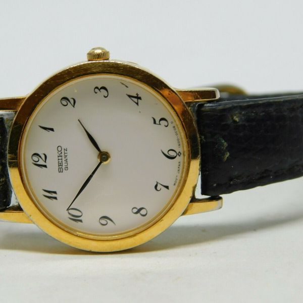 Seiko 1N00-0A29 Genuine Leather Quartz Analog Ladies Watch ...