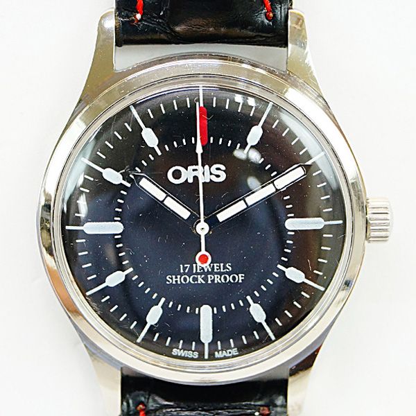ORIS Oris 17 JEWELS SHOCK PROOF Men's hand-wound wristwatch External leather belt B rank [Used ...