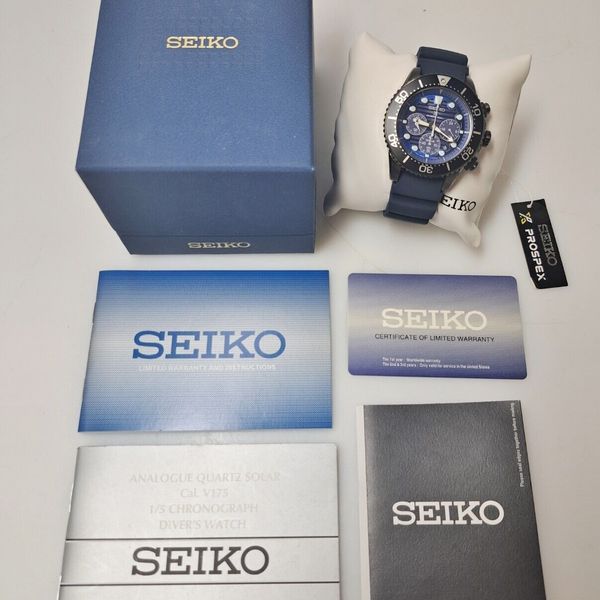 Seiko Prospex Chronograph Special Edition SSC701 Divers Wrist Watch Box ...