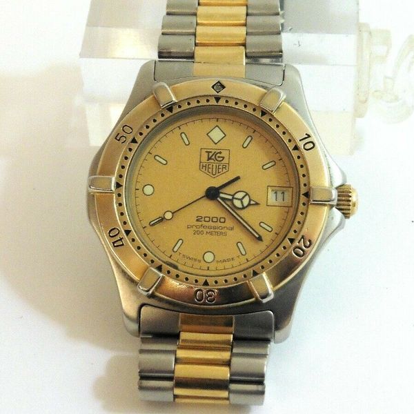 1990s GENTS STEEL/GOLD TAG HEUER 2000 PROFESSIONAL 200m IN GOOD ...