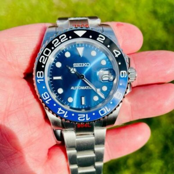Seiko Mod - GMT Bat Man Watch Blue & Black | WatchCharts Marketplace