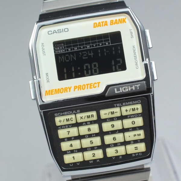 [Near MINT] Vintage CASIO Data Bank DBC-1500 Calculator Digital Watch ...