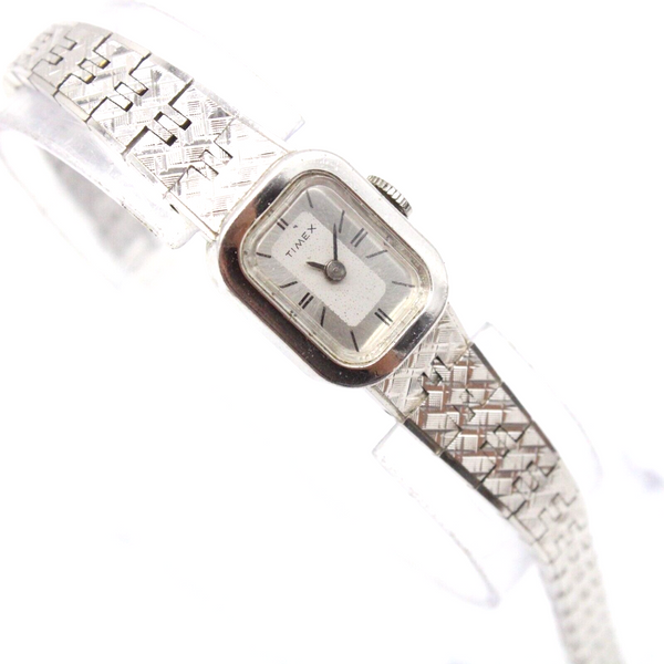 Vintage TIMEX Watch Womens Silver Tone Stainless Steel Classic ...