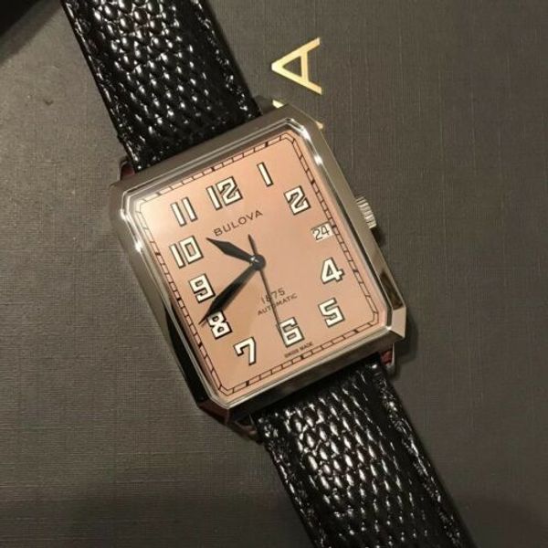 Bulova Joseph Bulova Breton ‘Tank’ Salmon Dial Limited Editon 350 ...