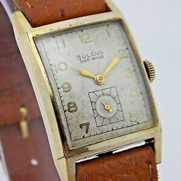 Vintage 1951 Bulova Duo-wind Cal 9AB 17 jewel 10K Rolled Gold Plate ...