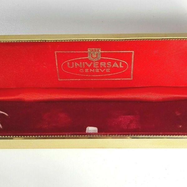 1950's VINTAGE UNIVERSAL GENEVE, MEN'S WATCH BOX "CHRONOGRAPHS ...