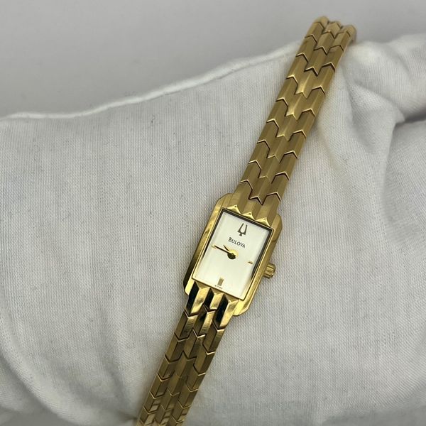 Vintage Bulova Quartz A3 Ladies Gold Tone Rectangular Watch | New ...