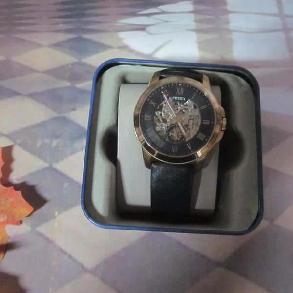 Fossil Men's Watch Grand Automatic 11106 ME 3054 5 ATM Leather Strap 22 ...