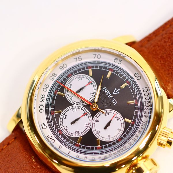 Invicta 37323 Men s Vintage Brown Leather Strap Chronograph Watch-Need ...