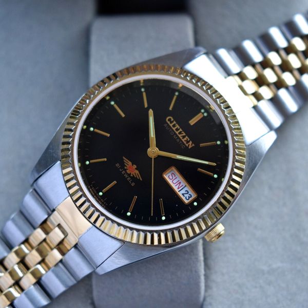 March 1993 Fullset Citizen Eagle 7 Automatic Fluted Bezel Two Tone Rare ...