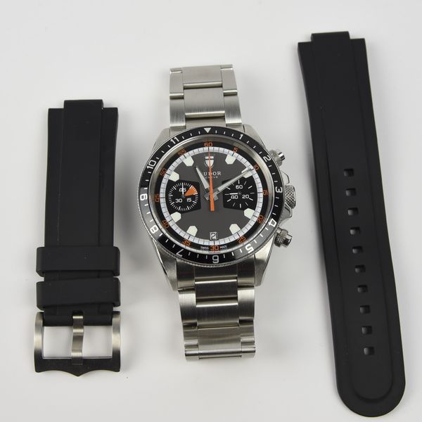 TUDOR heritage chronograph with grey dial ref 70330 - Tudor Rubber ...
