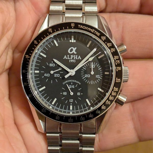 Alpha 1993 mechanical chronograph watch - Seagull ST1903 manual winding ...