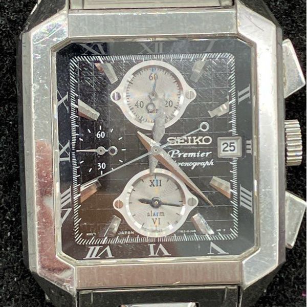 Seiko Premier Chronograph Sapphire Crystal Black Dial Roman Numeral ...