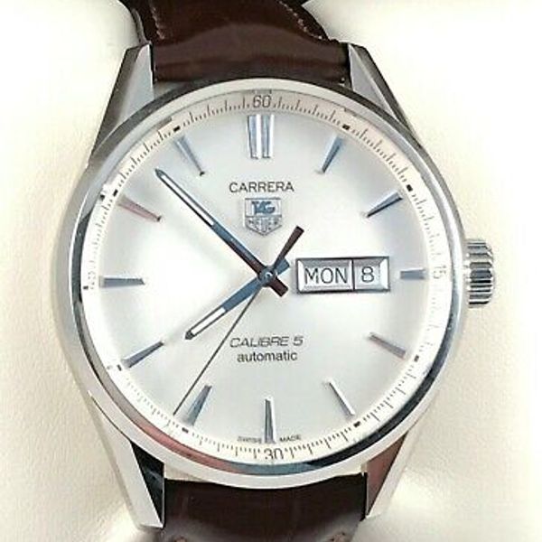Tag Heuer Carrera Calibre 5 Mens Watch Automatic Day Date Model WAR201B-0 | WatchCharts Marketplace