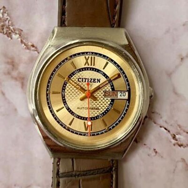Citizen Day Date Men's Automatic Round Gold W37.5mm Japan Made Analog ...