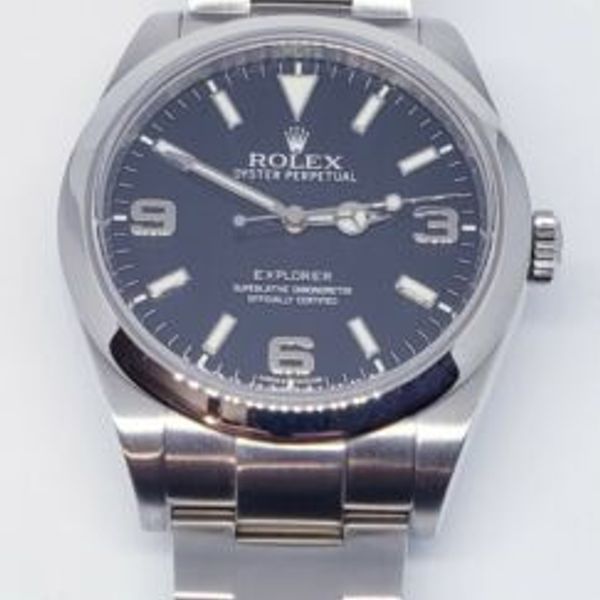 Rolex Explorer I Black Dial Smooth Steel Oyster 214270 Automatic Mark 1 ...