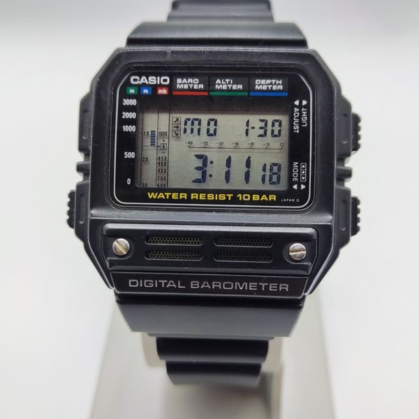 CASIO BM-100WJ Vintage Digital Barometer Watch Made in Japan Made in ...