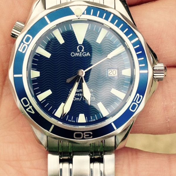 REDUCED- Omega 2055.80 Electric Blue Seamaster with Planet Ocean Mods ...