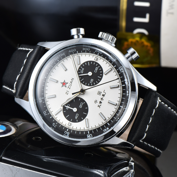 Classics Aviation 1963 Pilot Watch Quartz Chronograph Panda Luminous ...