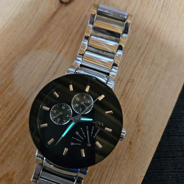 BULOVA Men's Futuro Watch 96C105 Multifunction timepiece used /runs ...