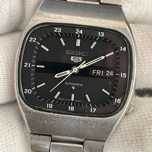 Vintage Seiko 5 Automatic Square 6309-523A Day Date Men's Watch ...