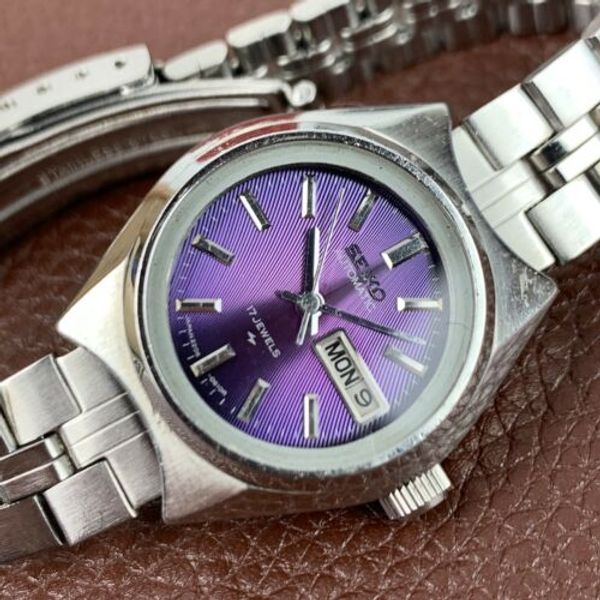 Vintage Seiko Ladies Watch 17 Jewels 2206-0540 - Stunning Purple Dial ...