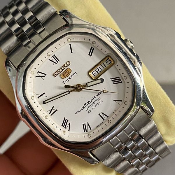 Rare Seiko Superior Square Roman Index White Dial Automatic 7S36 ...