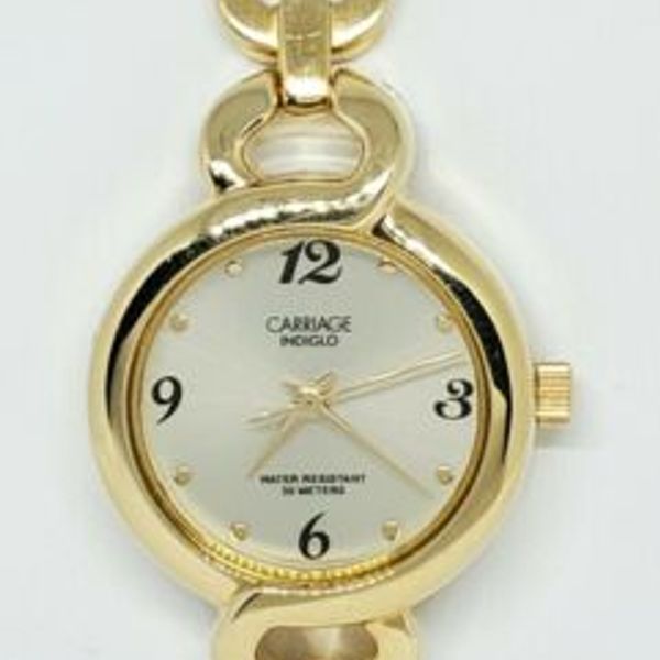 Ladies Carriage by Timex Indiglo Stunning Gold Tone Link Bracelet Watch C6 | WatchCharts