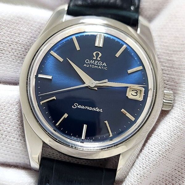 OMEGA SEAMASTER AUTOMATIC DATE 166010 CAL562 BLUE DIAL MEN'S WATCH ...