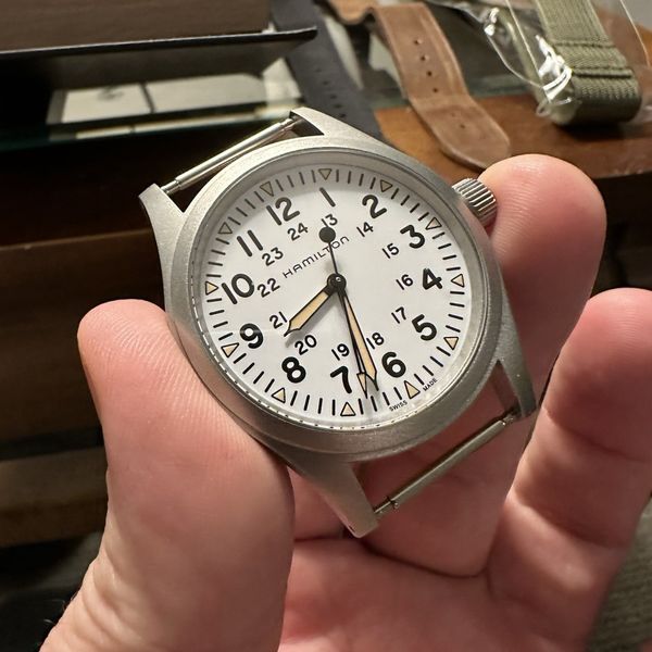 Hamilton Khaki Field Mechanical White Men's Watch - H69439511 ...