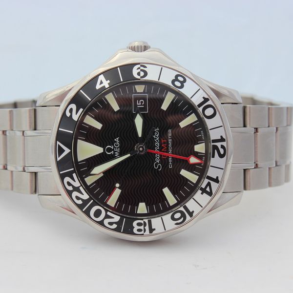 SOLD Omega Seamaster Pro SMP GMT Black Wave Dial Sword Hands 2234.50 ...
