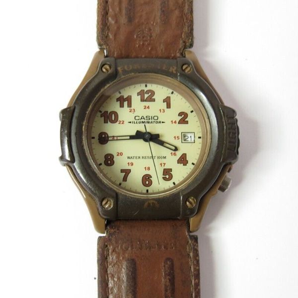 VINTAGE MEN'S CASIO ILLUMINATOR WATER RESISTENT 100M MILITARY STYLE ...