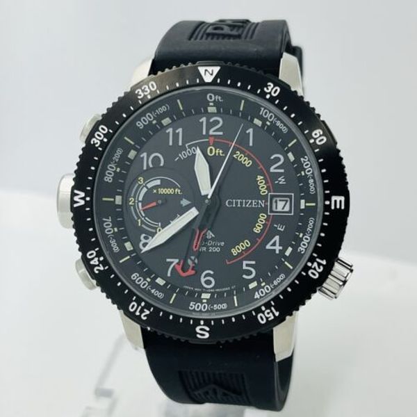 Citizen Promaster Altichron Men's Eco-Drive Black 46mm Compass Watch ...